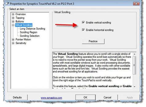 touchpad scroll not working no virtual scrolling option in synaptics