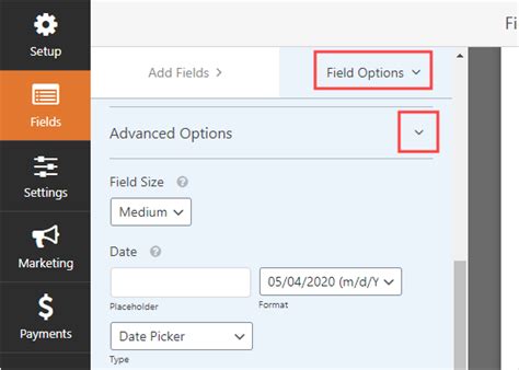 how to create a wordpress form with a date picker