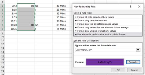 how to add conditional formatting to the cell in front of