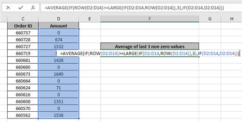 how to find average of the last 3 non zero values in