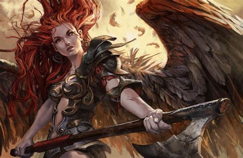 Female Anime Character Wallpaper Warrior Angel Fantasy Art Hd