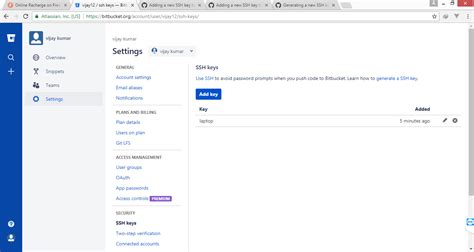 setting up ssh access to bitbucket on windows with