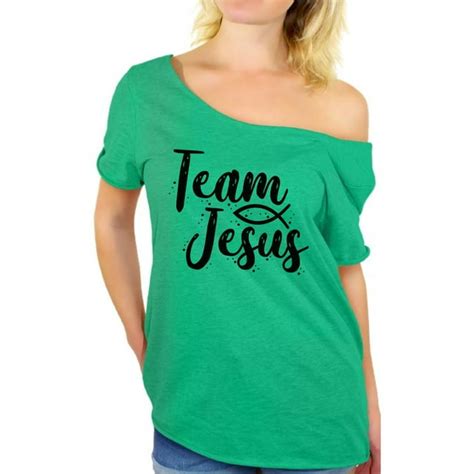 Awkward Styles Team Jesus Ladies Off Shoulder Shirts Black Off The