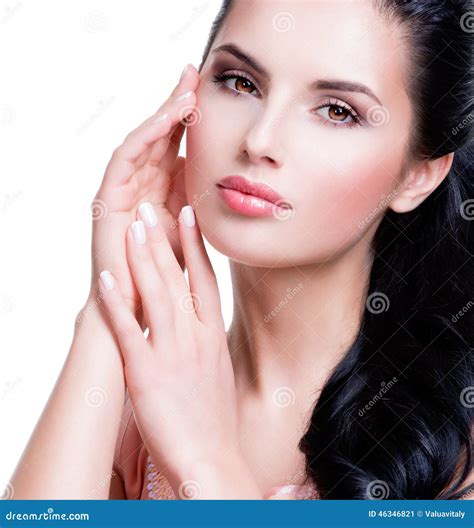Closeup Portrait Of The Beautiful Sensual Woman Stock Image Image Of