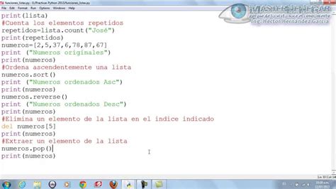 29 funciones para el manejo de listas python youtube