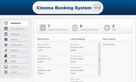movie booking system in php with source code archives free projects