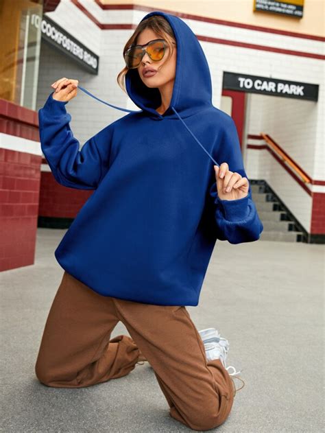 Shein Ezwear Slogan Graphic Drop Shoulder Drawstring Hoodie Shein Uk