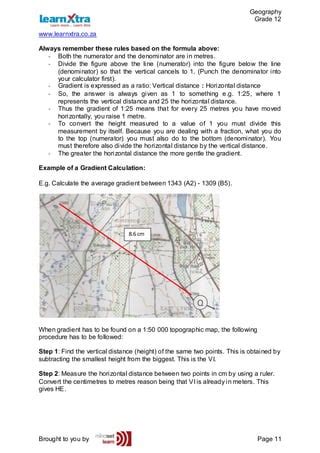 Image result for Calculation of Gradient Geography Grade 12