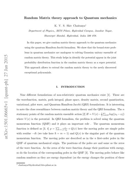 Image result for Random Matrix Theory