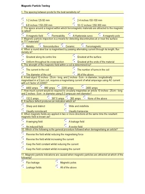Image result for Magnetic Particle Practice Test