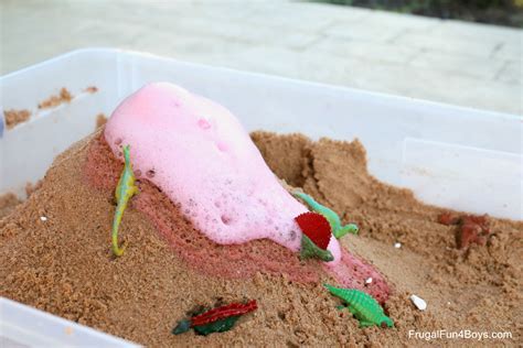 Sand Volcano Science Experiment - Frugal Fun For Boys and Girls