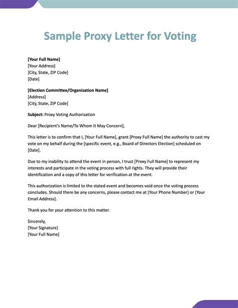 Image result for Proxy Vote Example