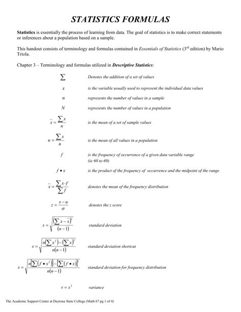 Image result for Statistics. All Formulas