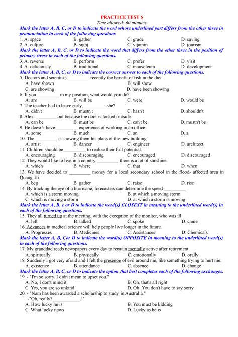 Image result for A6 Practice Test