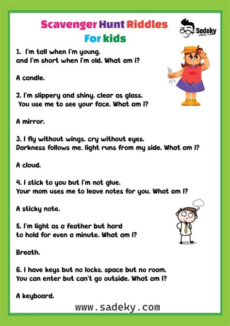Image result for Classroom Scavenger Hunt Riddles