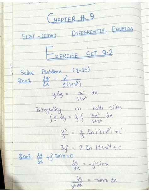 Image result for First Order Differential Equation Solution