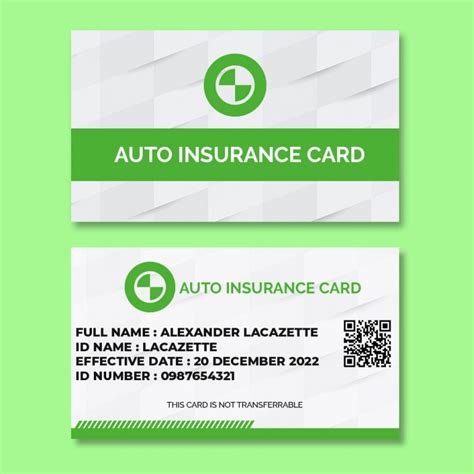 Image result for Auto Insurance Card Template