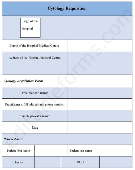 Image result for Requisition Form Plebotomy