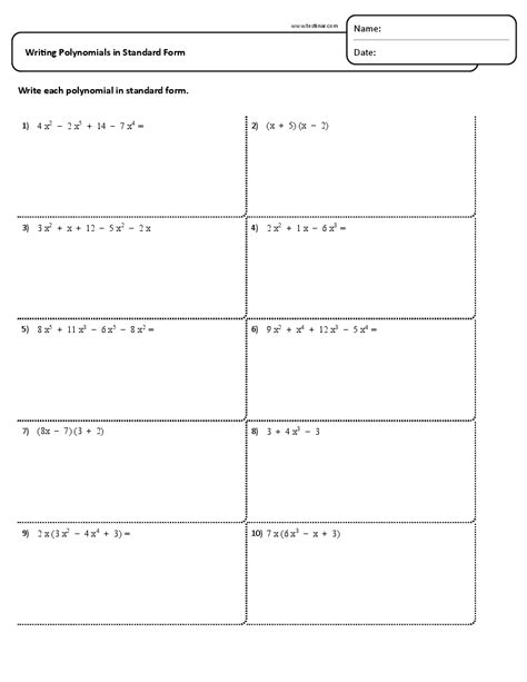 Image result for Writing Polynomials in Standard Form