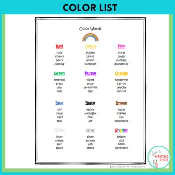 Image result for Color Synonyms