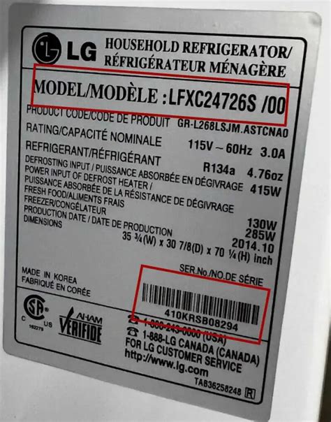 Image result for LG Refrigerator Troubleshooting Guide Serial Number