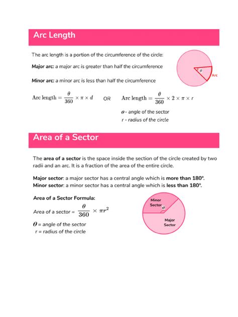Arc Length and Sector Area | PDF