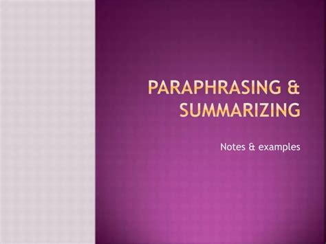 Image result for Paraphrasing Summarizing