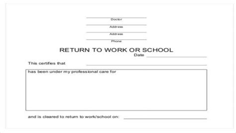 Image result for Return to Work Note with Restrictions