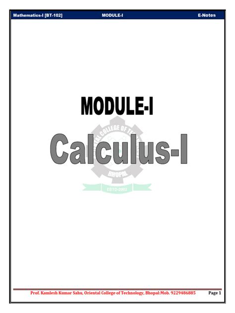 Image result for Calculus 1 Course PDF