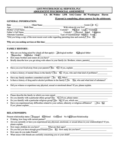 Image result for Adolescent Behavior Form