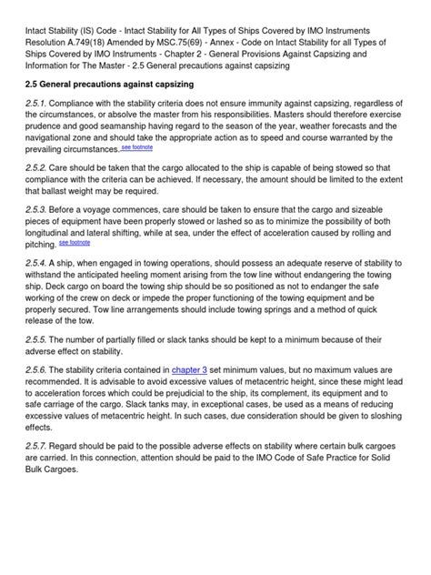 Precautions Against Capsizing | PDF | Ships | Shipping