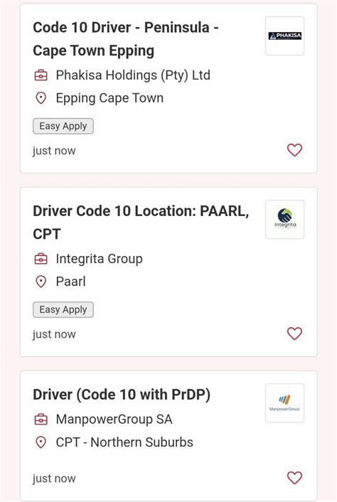 Image result for Code 10 Driver Jobs