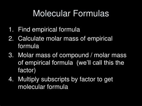 PPT - Molecular Formulas PowerPoint Presentation, free download - ID ...