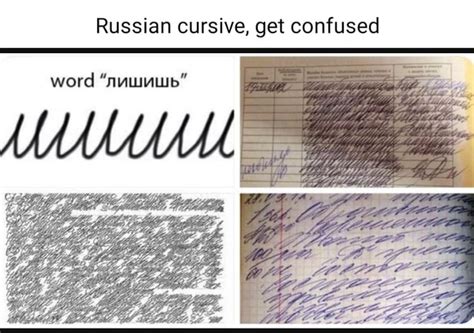 Image result for Russian Cursive Confusing Words