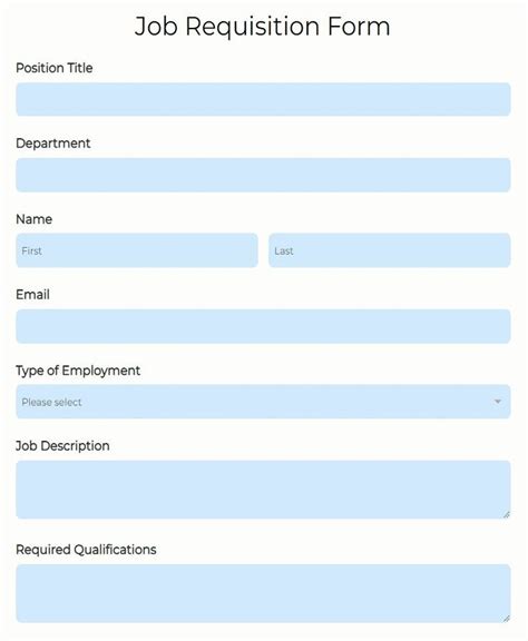 Image result for Work Requisition Form