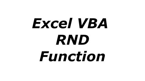 Image result for VBA Rand Function