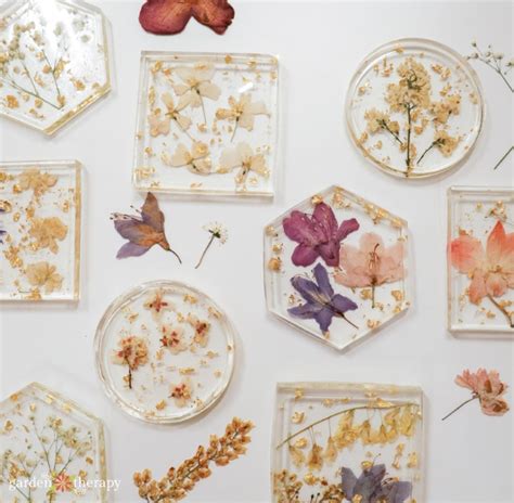 Make Resin Coasters With Pressed Garden Flowers - Garden Therapy
