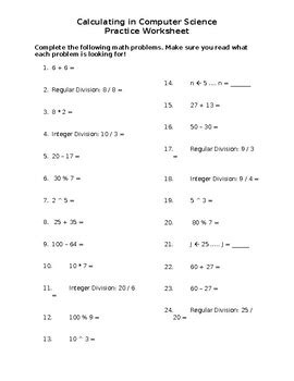 Image result for Computer Science UNSW Worksheet