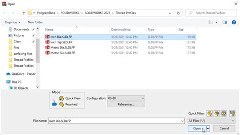 Image result for SolidWorks Thread Tool