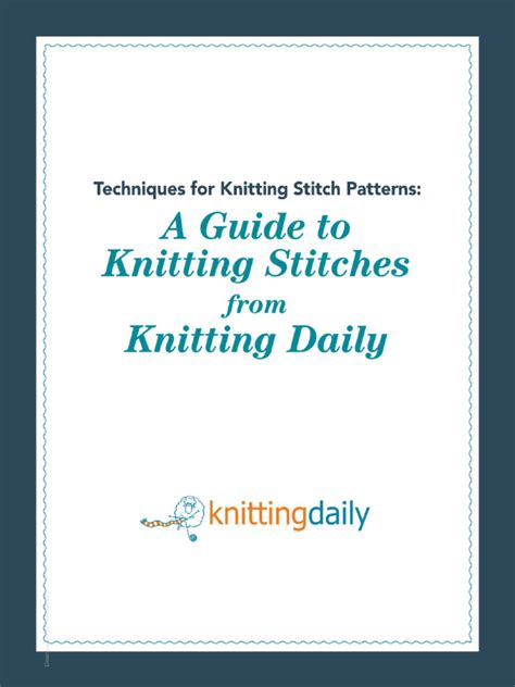 Image result for Knit Stitch Guide