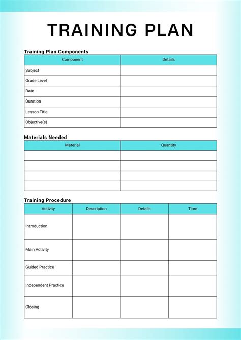 Image result for Training Plan Template Word