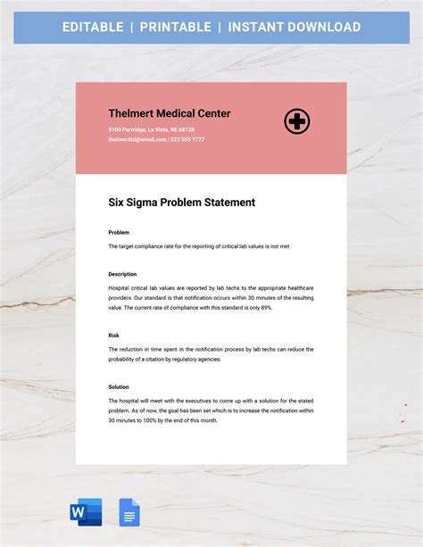 Image result for Problem Statement Template