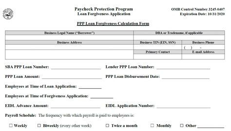 Image result for Payroll Protection Forgiveness Form