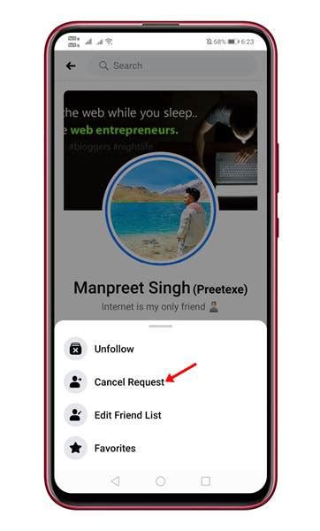 Image result for Remove Friend Request Facebook