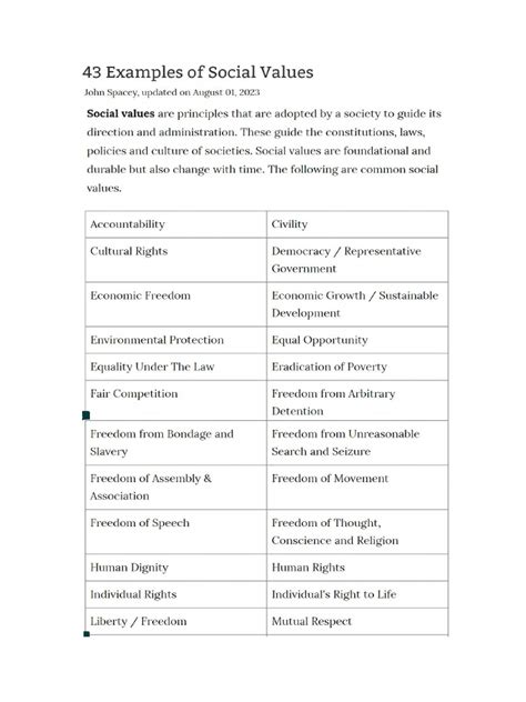 Image result for Social Values Examples