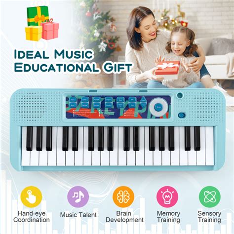 Kids Piano Keyboard 37-Key Kids Toy Keyboard Piano with Microphone for ...