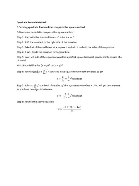 Image result for Quadratic Formula Method