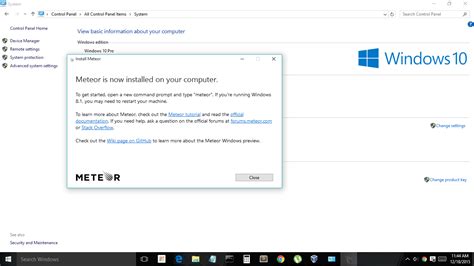Image result for Meteor for Windows Install