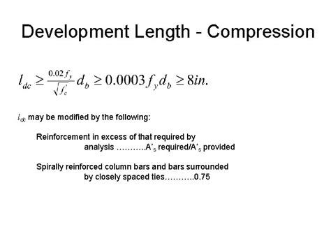 Image result for Tension vs Compression Development Length