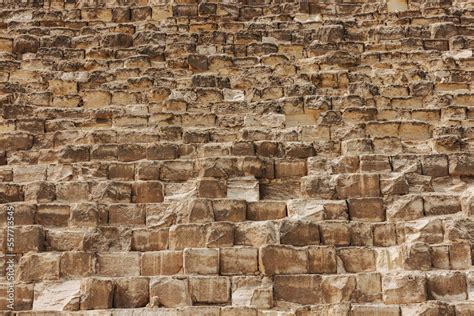 Stones of the Great Pyramid of Giza close up, Khufu Pyramid Stock Photo ...